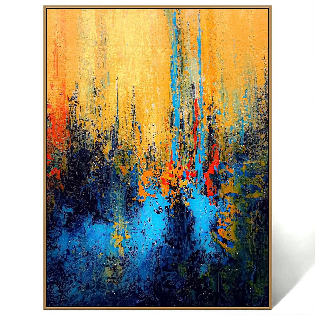 Modern Abstract Multi Color Sea Waves Textured Art Painting On Canvas ...