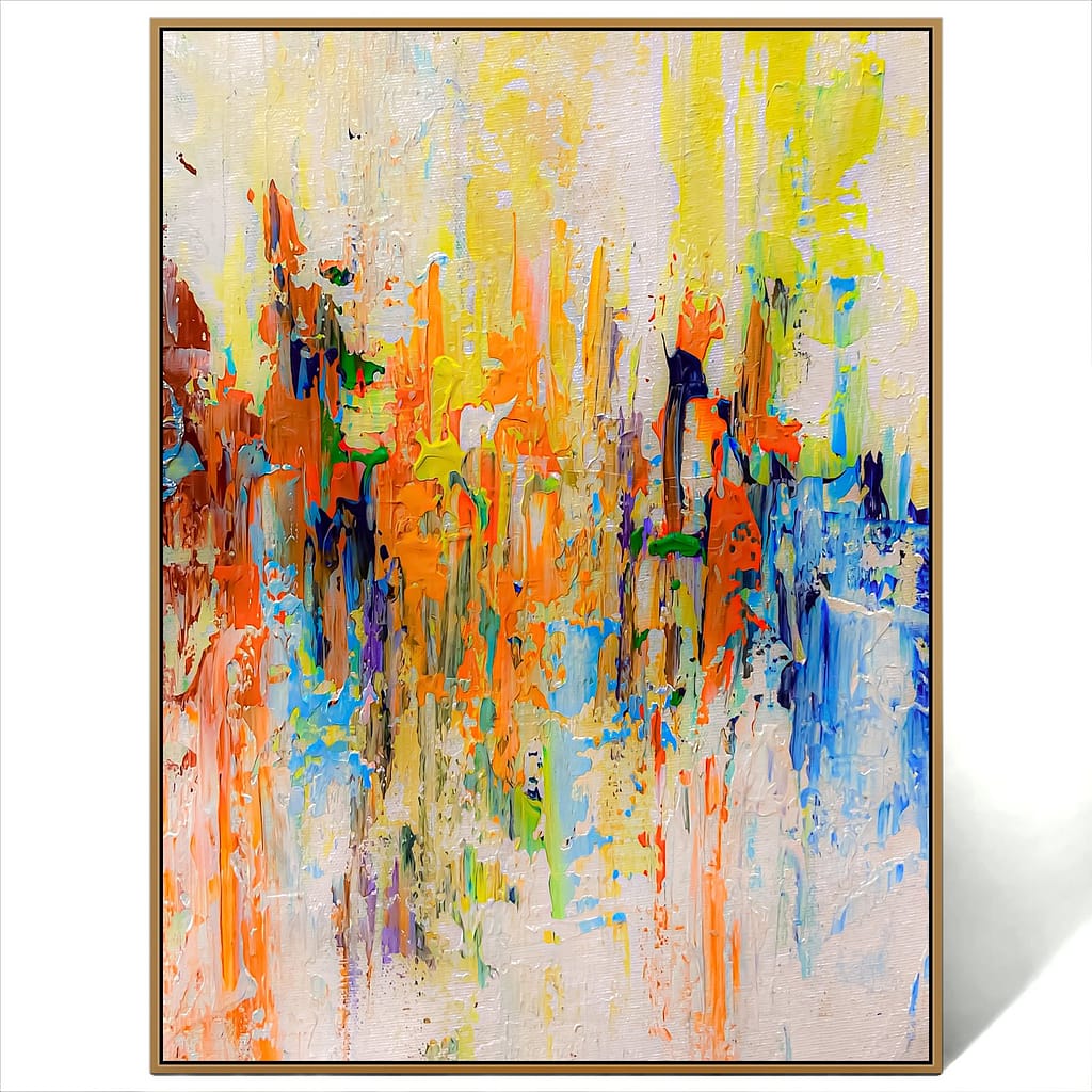 Modern Large Colorful Art Canvas Textured Abstract Painting For Living ...