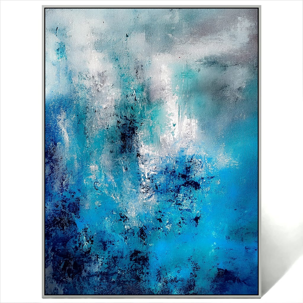 Modern Blue Ocean Art On Canvas Abstract Painting For Living Room ...